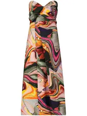Mara Hoffman Yara Abstract-print Midi Dress - Green