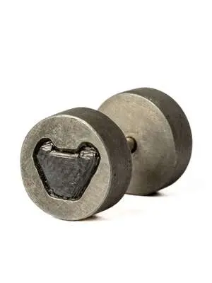 PARTS OF FOUR Black Diamond Stud Earring - Silver