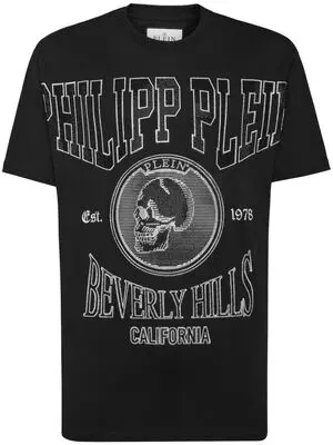 Philipp Plein Crystal-embellished Cotton T-shirt - Black