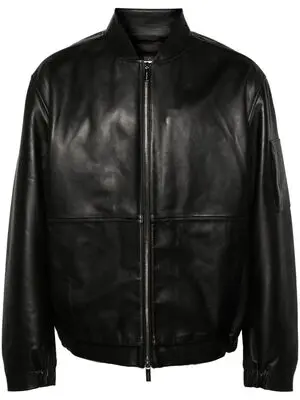 Calvin Klein Zip-up Leather Bomber Jacket
