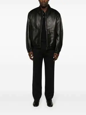 Calvin Klein Zip-up Leather Bomber Jacket
