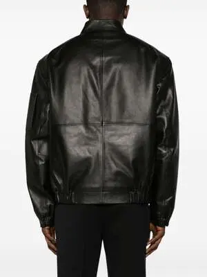 Calvin Klein Zip-up Leather Bomber Jacket
