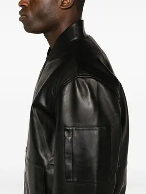 Calvin Klein Zip-up Leather Bomber Jacket