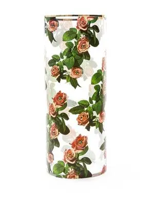 SELETTI Floral-print Glass Vase