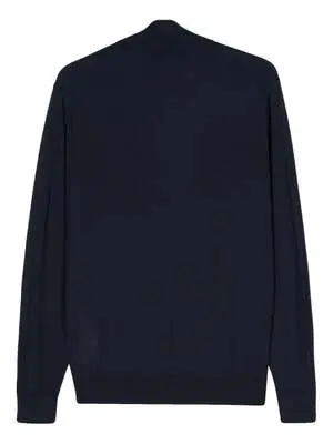 Brioni Logo-plaque Zipped Jumper - Blue