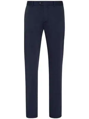 Philipp Plein Belt-loops Button-fastening Slim-fit Trousers - Blue