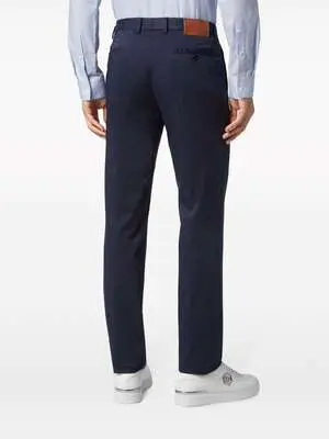 Philipp Plein Belt-loops Button-fastening Slim-fit Trousers - Blue