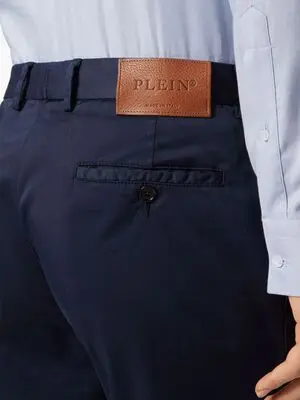Philipp Plein Belt-loops Button-fastening Slim-fit Trousers - Blue