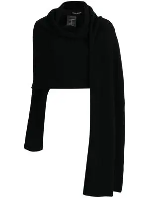 Isabel Benenato Asymmetric Scarf Jumper - Black