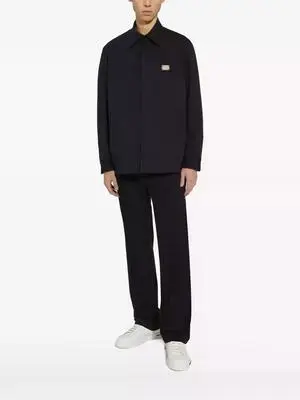 Dolce & Gabbana Logo-appliqué Shirt Jacket - Blue