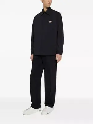 Dolce & Gabbana Logo-appliqué Shirt Jacket - Blue
