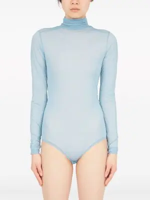 MAISON MARGIELA Four-stitch Sheer Bodysuit - Blue