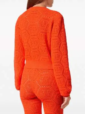 Philipp Plein Patterned Intarsia Knit Cardigan - Orange