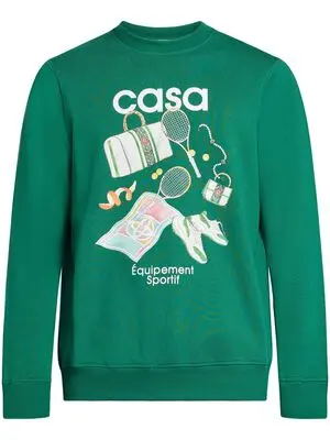 Casablanca Organic Cotton Graphic Sweatshirt - Green