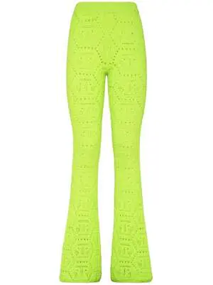 Philipp Plein Patterned Knit Flared Trousers