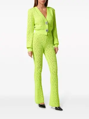 Philipp Plein Patterned Knit Flared Trousers