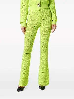 Philipp Plein Patterned Knit Flared Trousers