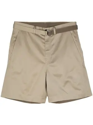 Sacai Wide-leg Cotton Chino Shorts