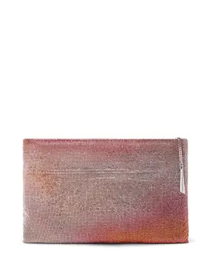 Benedetta Bruzziches Rhinestone-embellished Mesh Clutch Bag - Pink