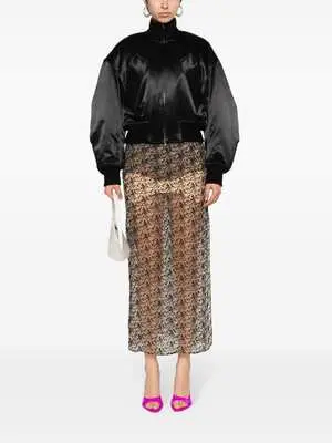 Attico Embroidered Semi-sheer Skirt
