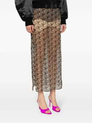 Attico Embroidered Semi-sheer Skirt