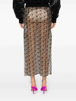 Attico Embroidered Semi-sheer Skirt