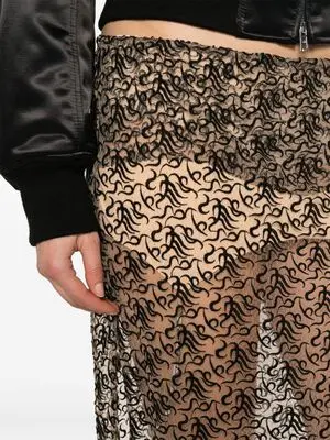 Attico Embroidered Semi-sheer Skirt