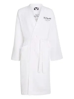 Karl Lagerfeld Hotel Karl Waffle-knit Bathrobe - White
