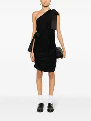 MSGM One-shoulder Bow-detailed Dress