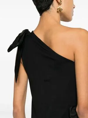 MSGM One-shoulder Bow-detailed Dress