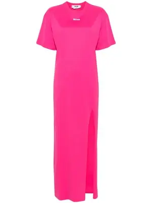 MSGM Logo-print Cotton T-shirt Dress