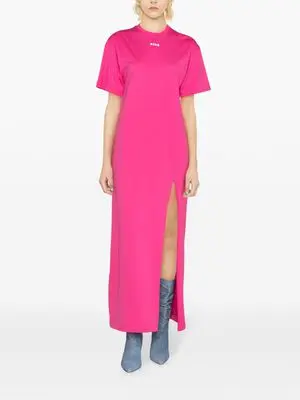 MSGM Logo-print Cotton T-shirt Dress