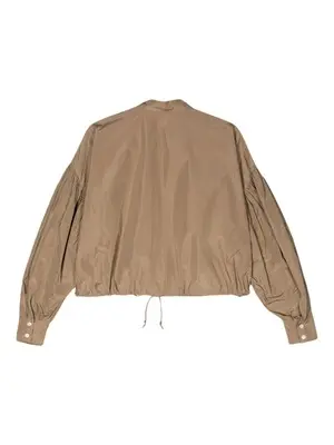 MSGM Bishop-sleeve Taffeta Shirt