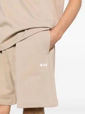MSGM Logo-print Track Shorts - Neutrals
