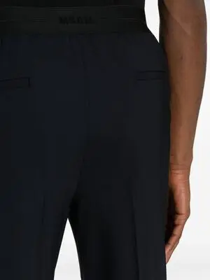 MSGM Logo-waistband Tailored Trousers - Blue