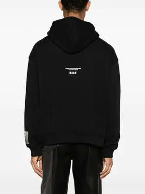 MSGM Slogan-print Organic-cotton Hoodie