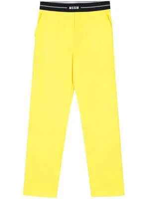 MSGM Tapered Virgin Wool Trousers - Yellow