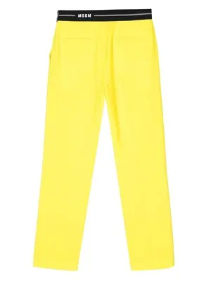MSGM Tapered Virgin Wool Trousers - Yellow