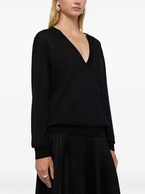 JIL SANDER V-neck Cashmere Top - Black