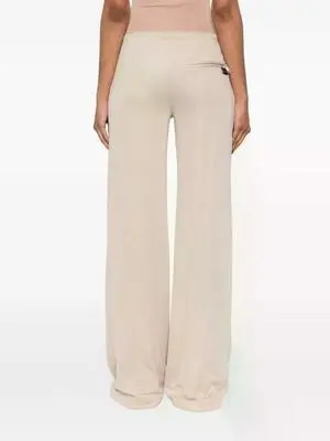 COURREGES Logo-patch Ribbed Trousers - Neutrals