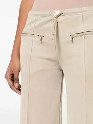 COURREGES Logo-patch Ribbed Trousers - Neutrals
