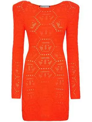 Philipp Plein Monogram-intarsia Mini Dress
