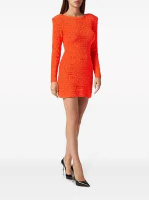Philipp Plein Monogram-intarsia Mini Dress