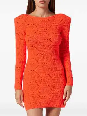Philipp Plein Monogram-intarsia Mini Dress