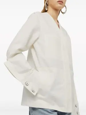 JIL SANDER V-neck Cotton-blend Jacket