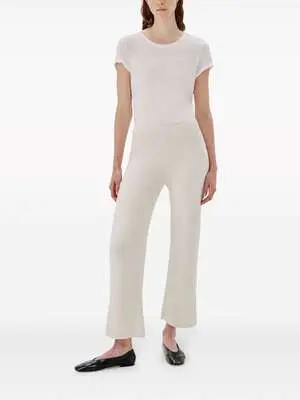 Another Tomorrow Ribbed-knit Cropped Trousers