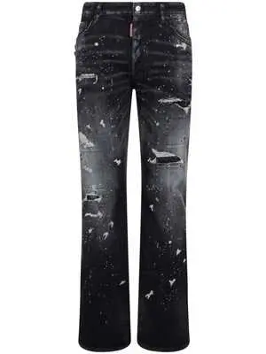 Dsquared2 Distressed Straight-leg Jeans