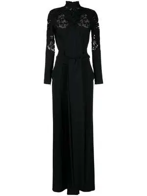 Elie Saab Guipure-lace Jumpsuit - Black