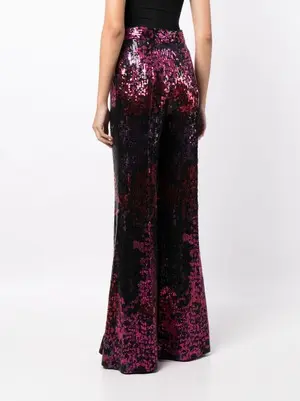 Elie Saab Sequin Embellished Flared Trousers - Black