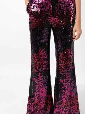 Elie Saab Sequin Embellished Flared Trousers - Black